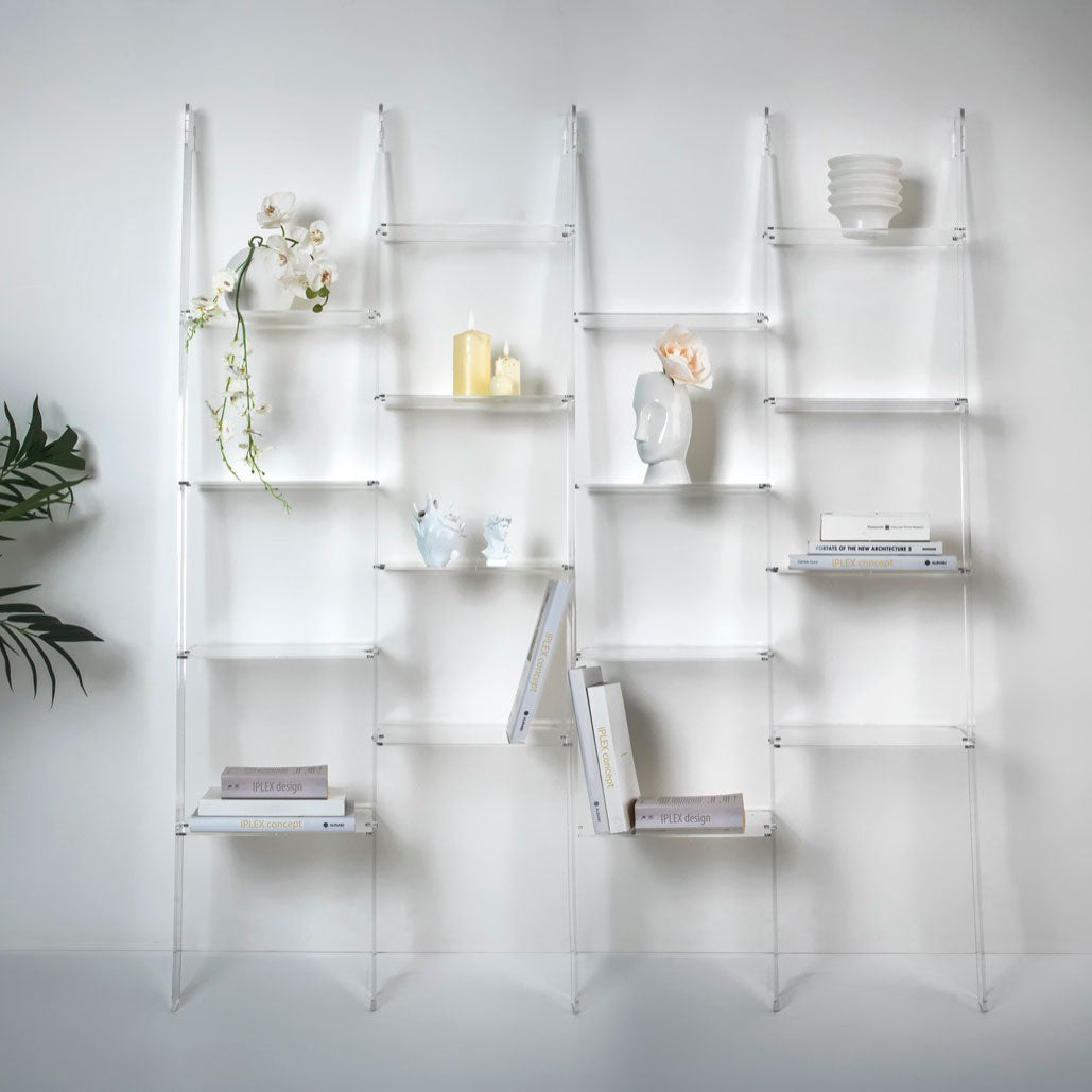 iPLEX Step Libreria 3 Scaffale in Plexiglass 185x161cm Trasparente Mad – Prestige Home