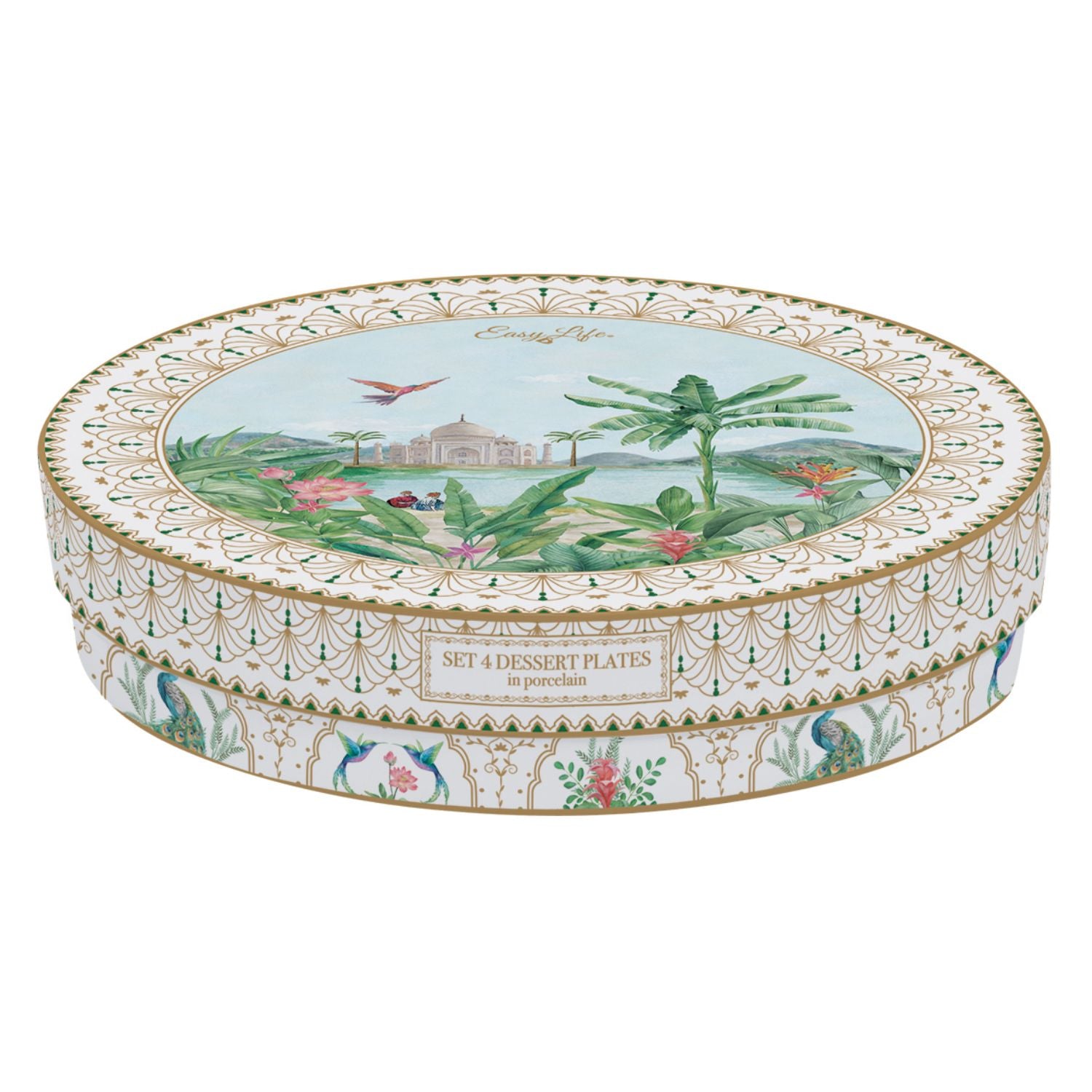 EASY LIFE Paradise Sauvage Set 4 Pezzi Piatti Dessert Dolce 19cm Porce ...