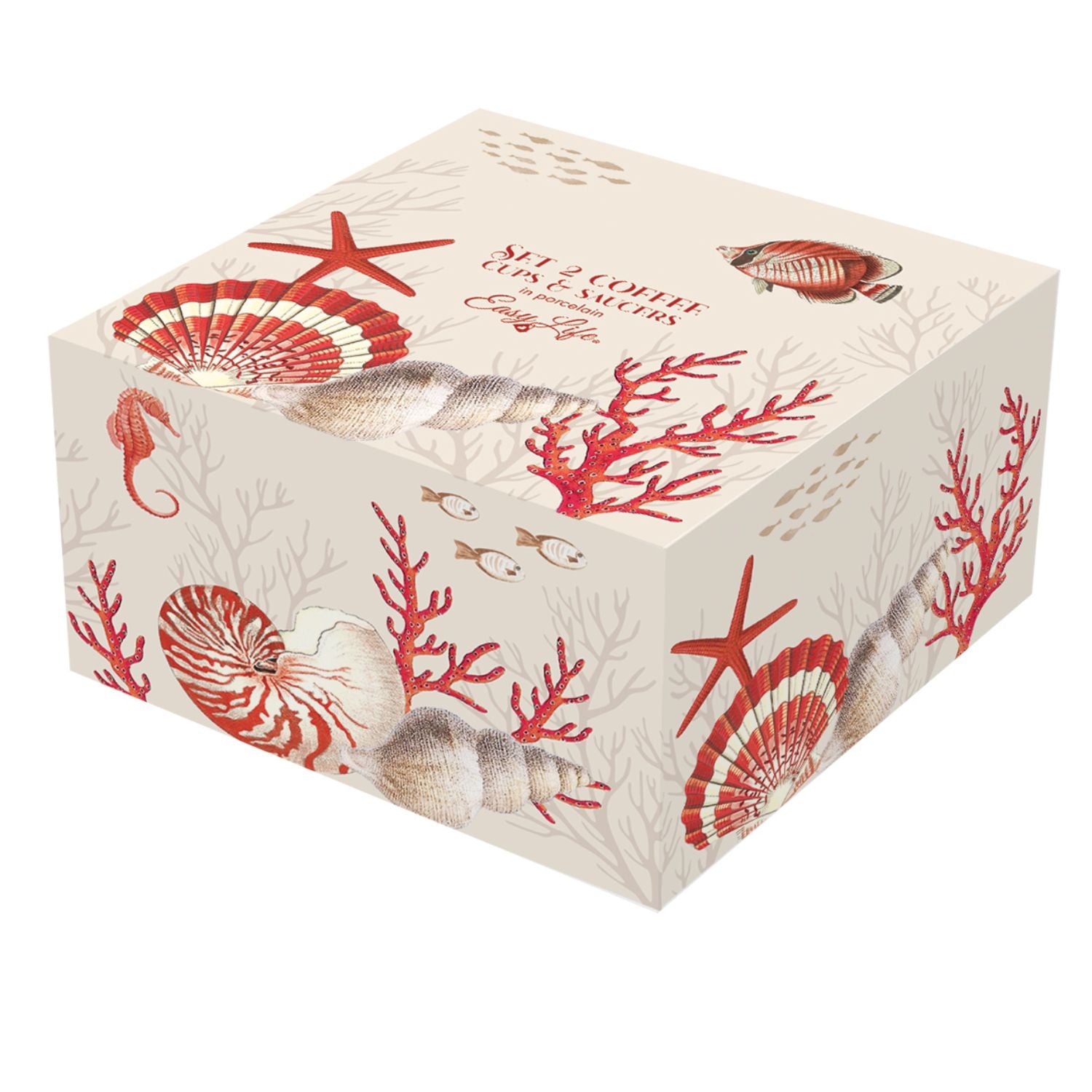 EASY LIFE Coral Reef Set 2 Pezzi Tazzine Caffè Espresso con Piattino 1 ...