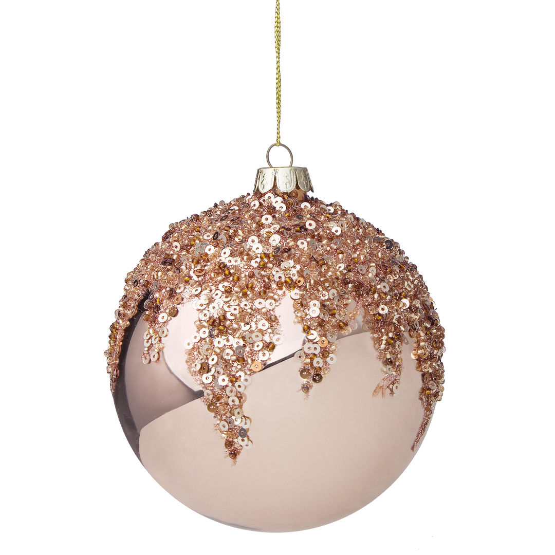 Sfera in Vetro Triumph 10 cm Oro Rosa - Bizzotto Addobbo – Prestige Home